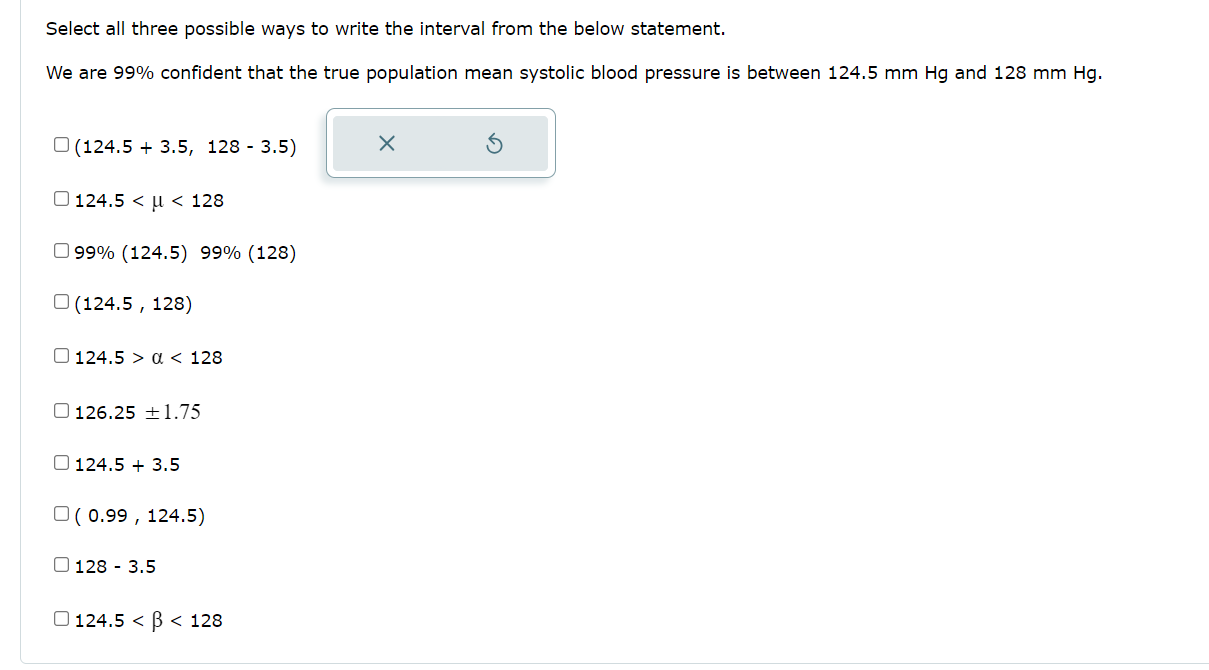 Solved Select all three possible ways to write the interval | Chegg.com