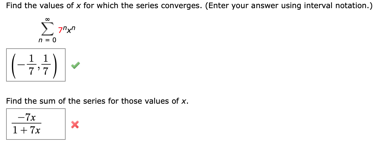 Solved Find the values of x for which the series converges. | Chegg.com