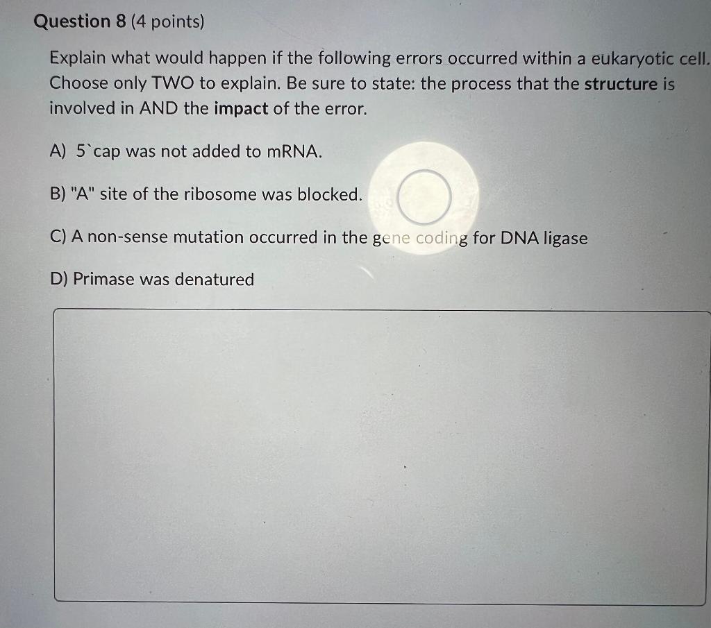 Solved Explain what would happen if the following errors | Chegg.com