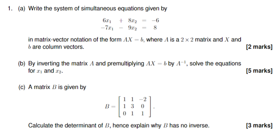 Solved a) ﻿Write the system of simultaneous equations given | Chegg.com