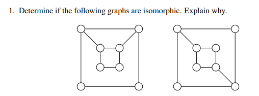 Solved 1. Determine if the following graphs are isomorphic. | Chegg.com