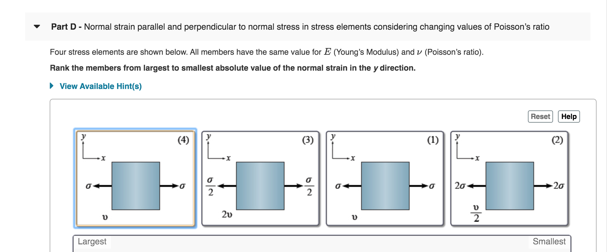 Solved Part D - Normal strain parallel and perpendicular to | Chegg.com