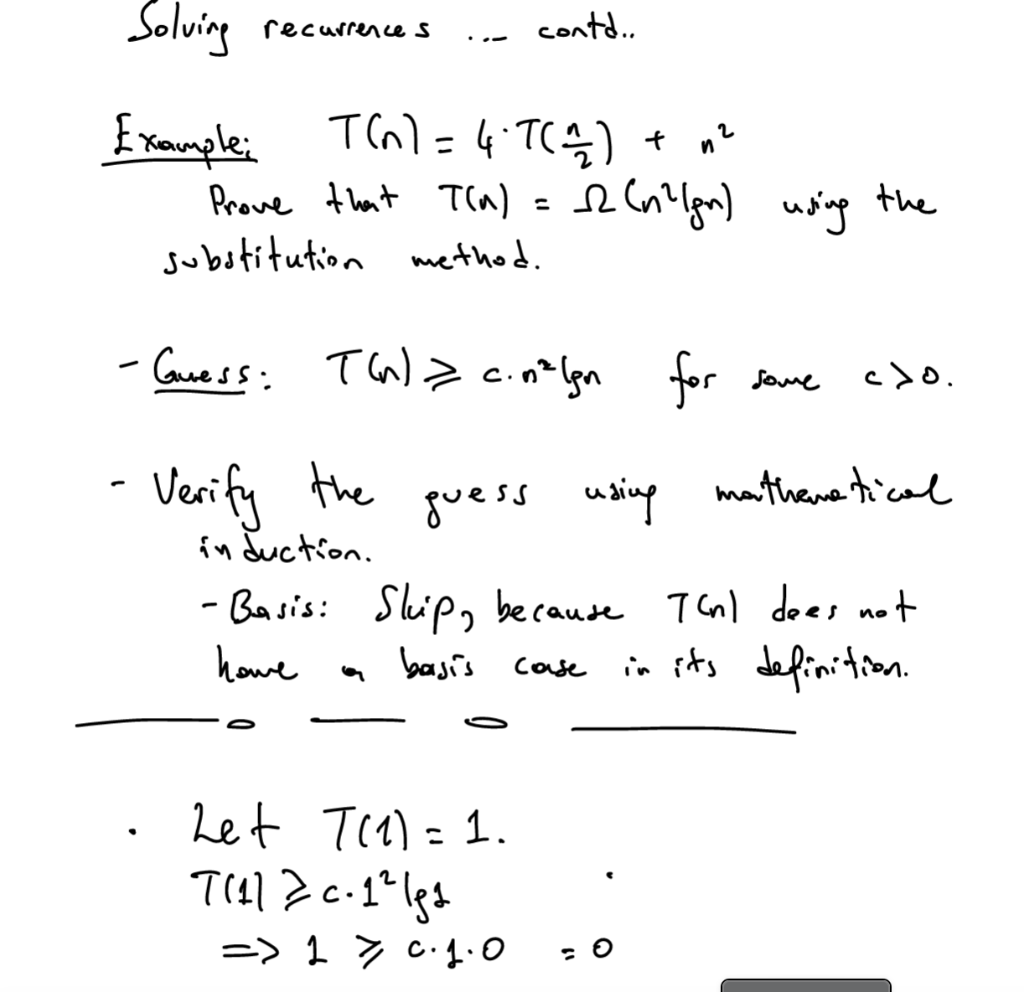 Solved Solving recurrences ... contd.. Example: | Chegg.com