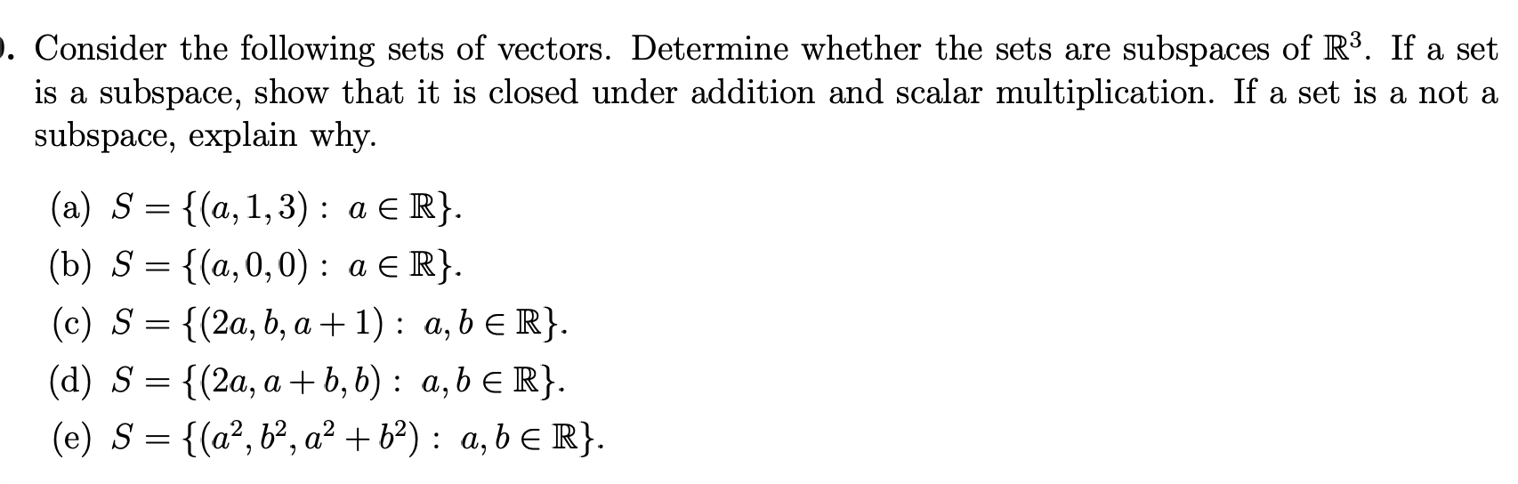 Solved Consider the following sets of ﻿vectors. Determine | Chegg.com