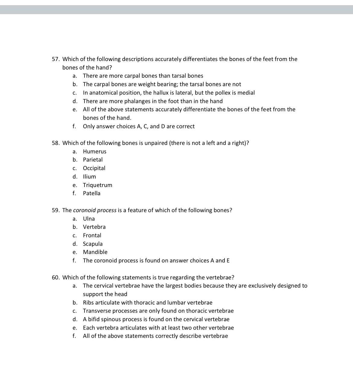 Solved 6. Which of the following directional term statements | Chegg.com