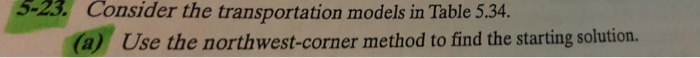 Solved 5-23. Consider the transportation models in Table | Chegg.com