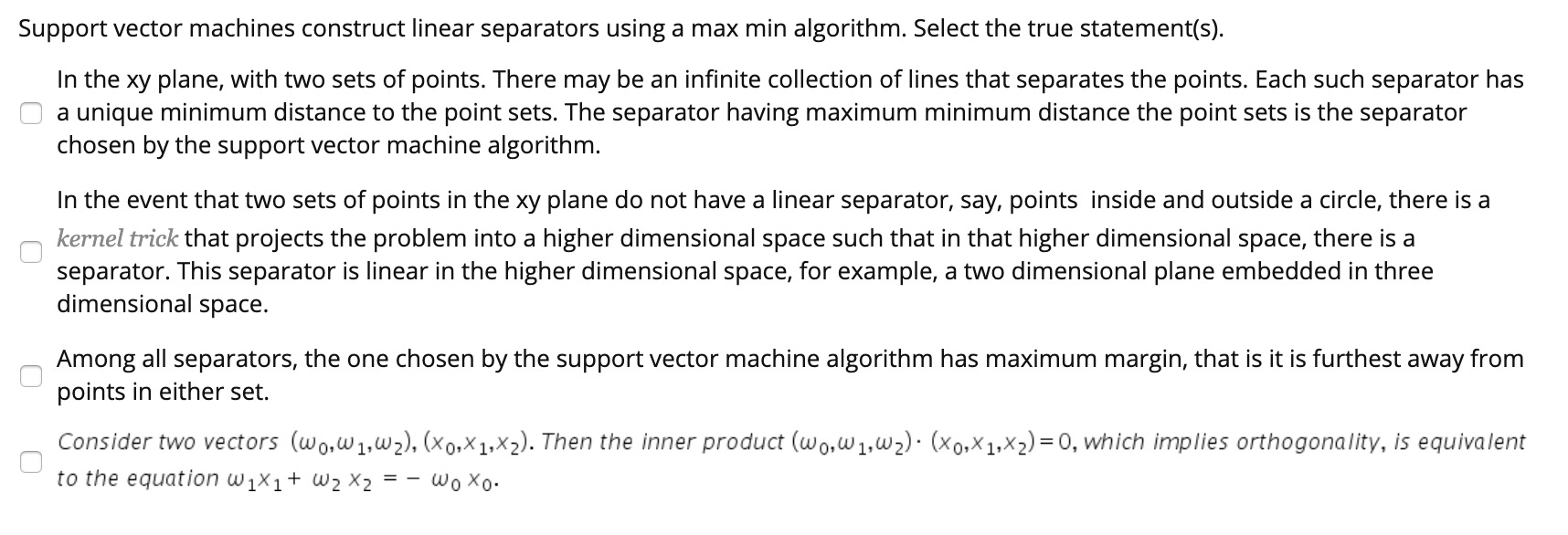 Solved Support vector machines construct linear separators | Chegg.com
