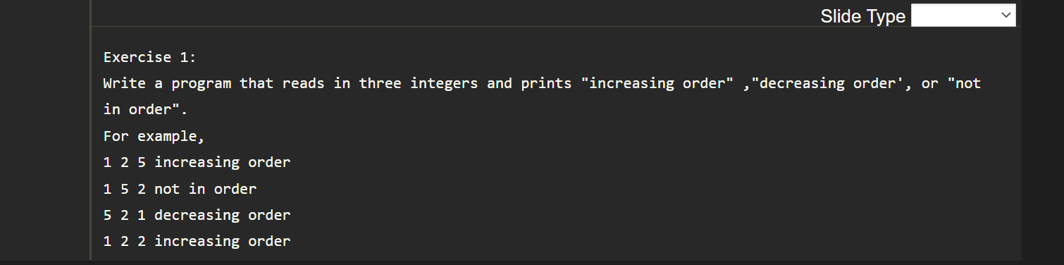 Solved Exercise 1: Write a program that reads in three | Chegg.com