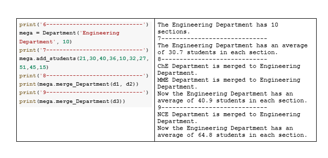 Solved Task 3 Design the Department class with the necessary | Chegg.com