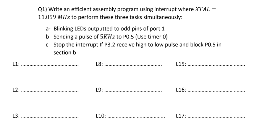 Solved Q1 Write An Efficient Assembly Program Using 5643
