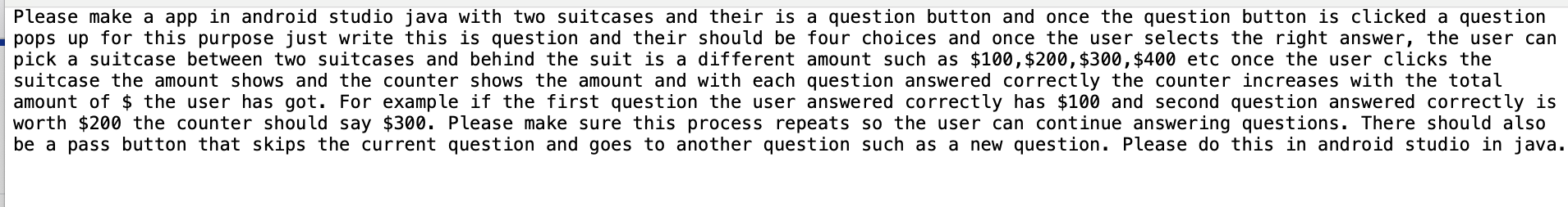 Solved Please make a app in android studio java with two | Chegg.com