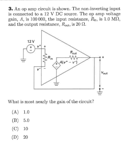Solved 3. An op amp circuit is shown. The non-inverting | Chegg.com