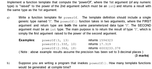 Solved Implement a function template that compute the | Chegg.com