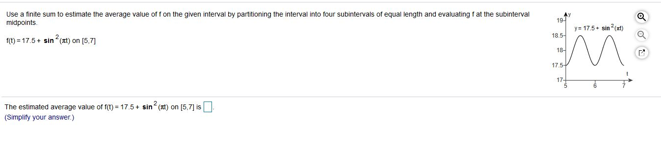 Solved Use a finite sum to estimate the average value off on | Chegg.com
