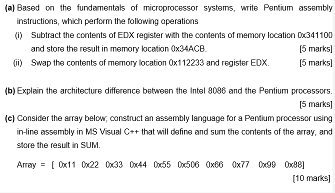 Solved A Based On The Fundamentals Of Microprocessor 