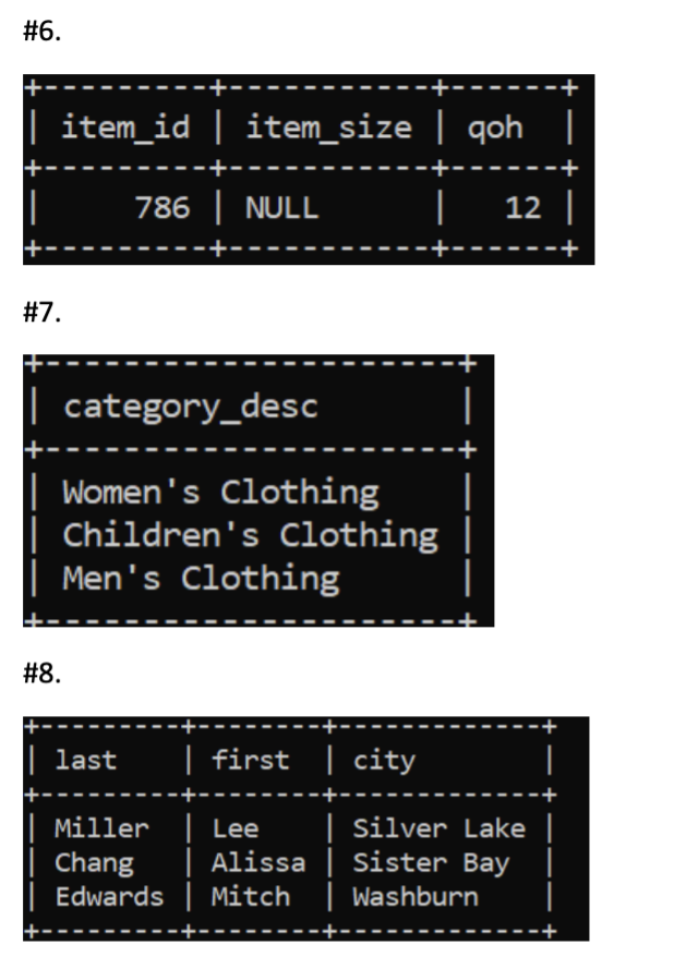 Solved I Need Help Writing Sql Statements For The Questions