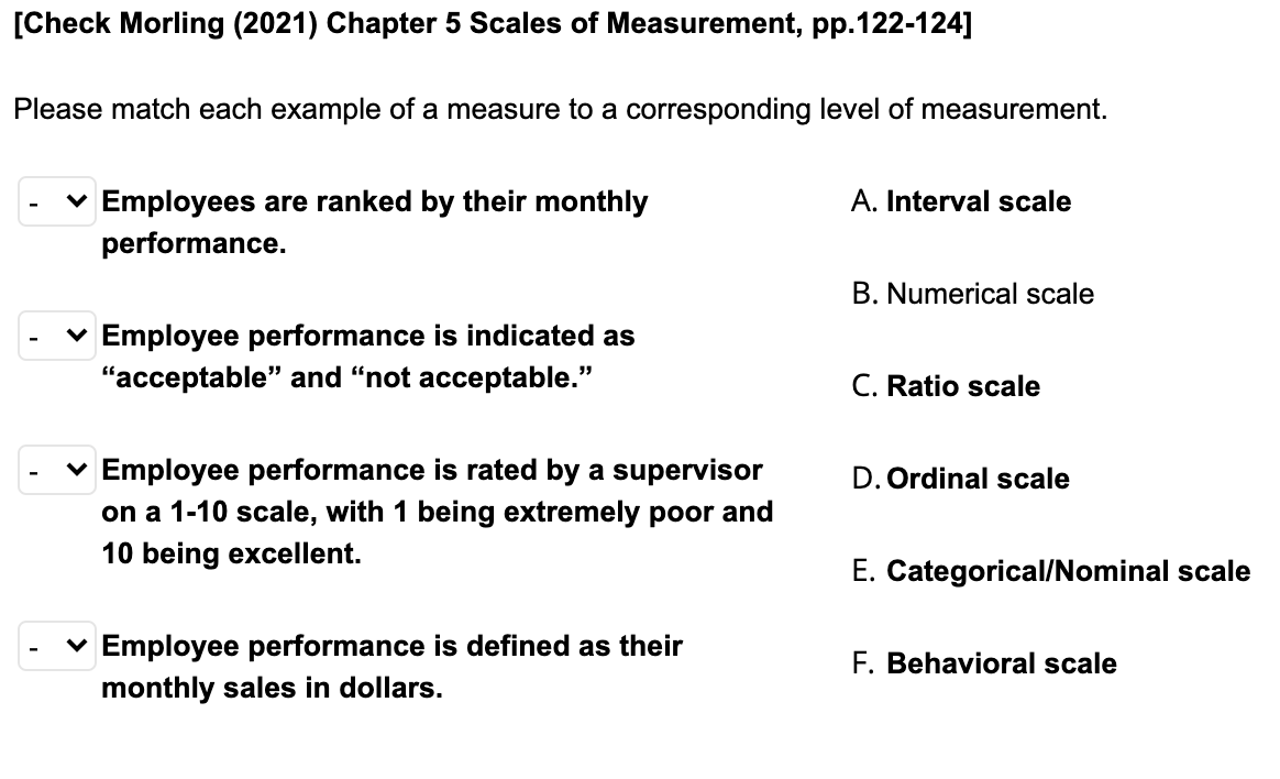 Solved [Check Morling (2021) Chapter 5 Scales of | Chegg.com