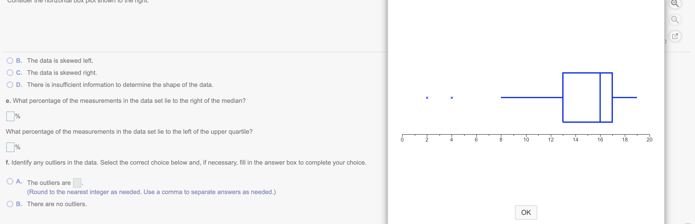 Solved Consider the horizontal box plot shown to the right. | Chegg.com