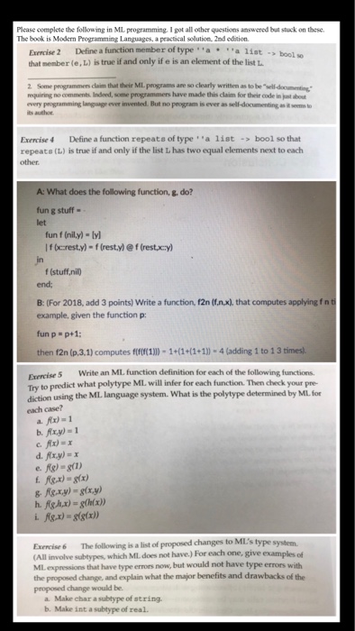 Please complete the following in ML programming, I | Chegg.com