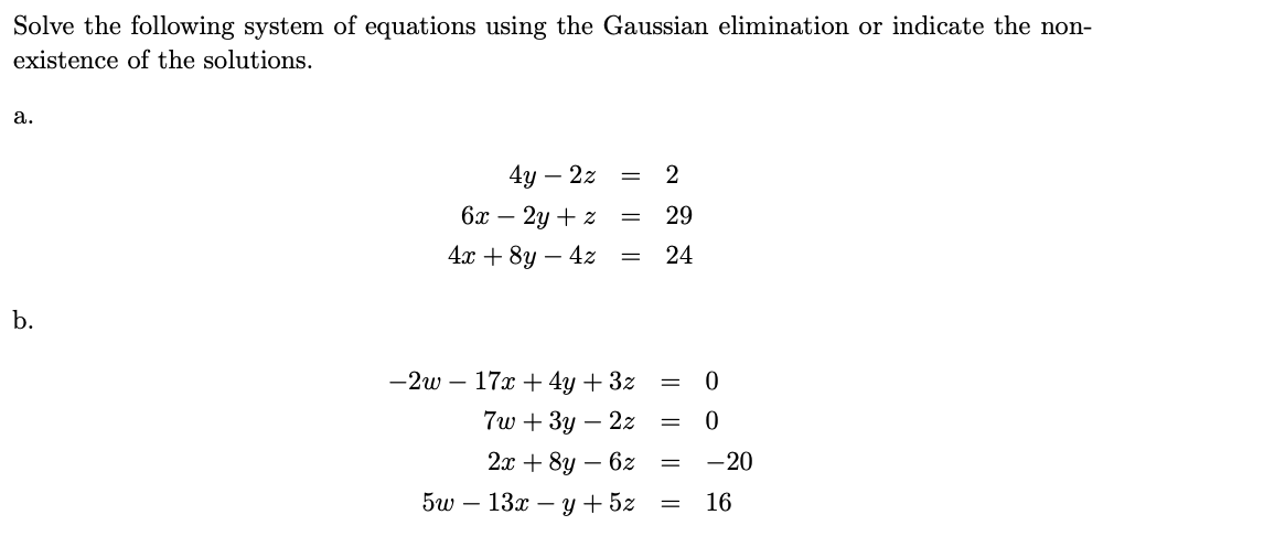 Solved Solve the following system of equations using the | Chegg.com