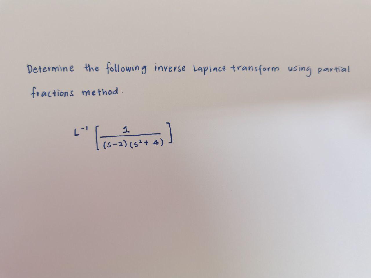 Solved Determine the following inverse Laplace transform | Chegg.com