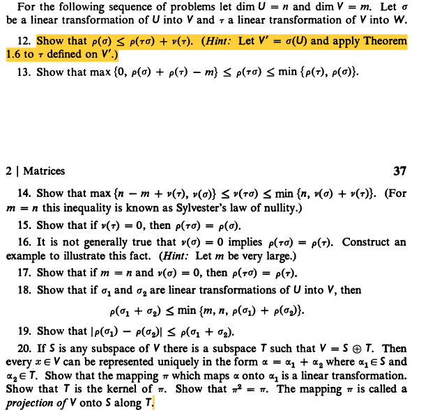 Solved (Linear Algebra and Matrix Theory by Evar Nering) | Chegg.com