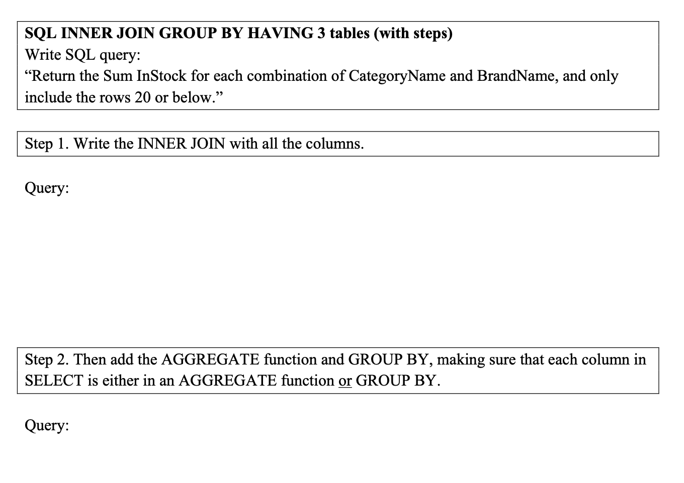 Troubleshooting Select Group By Having The Following 