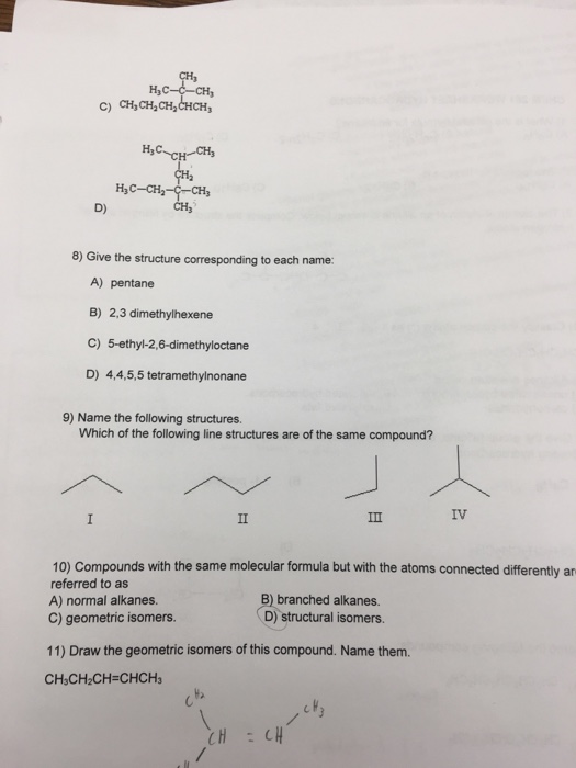 Solved Give the structure corresponding to each name A) | Chegg.com