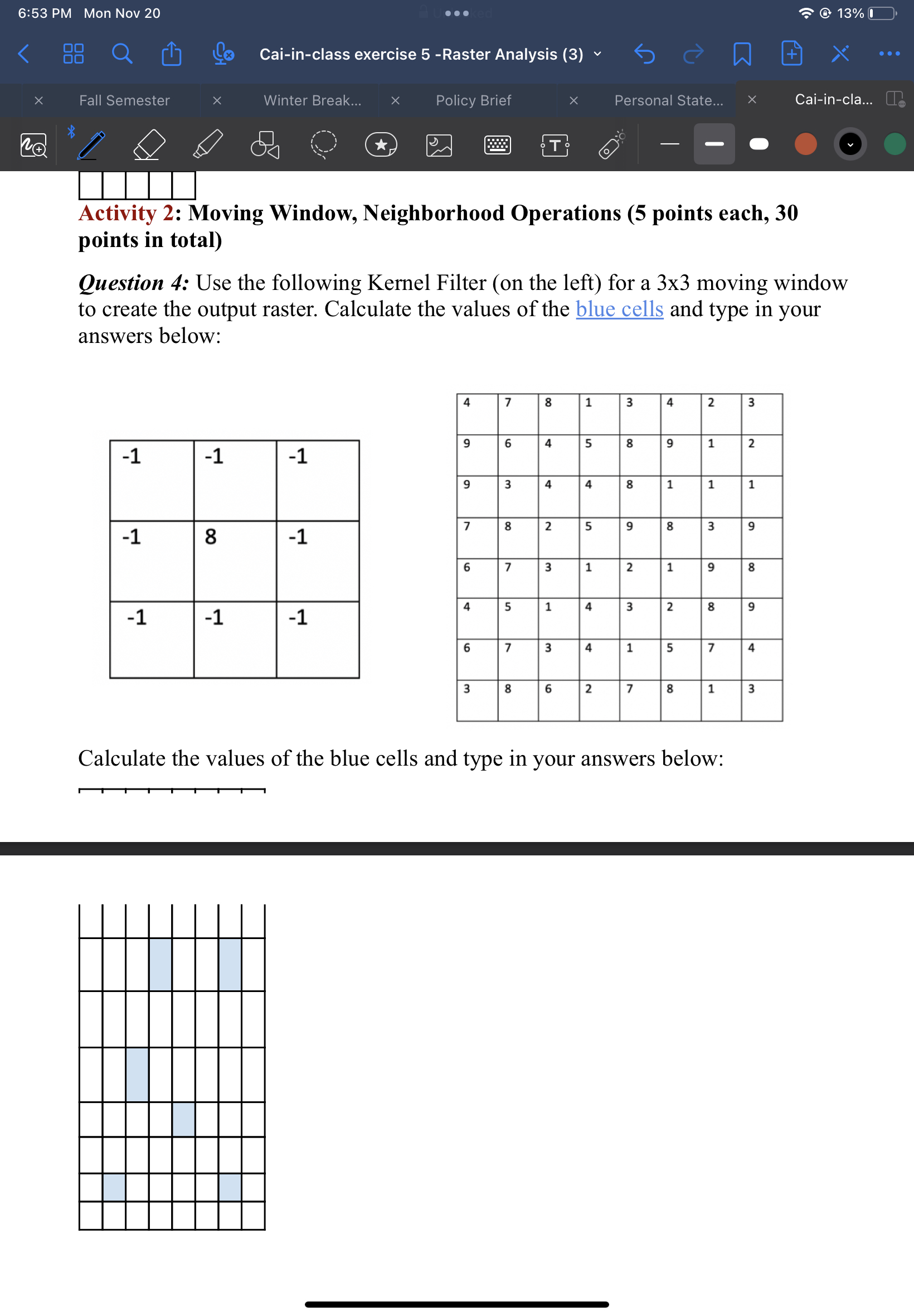 Solved Activity 2: Moving Window, Neighborhood Operations (5 | Chegg.com
