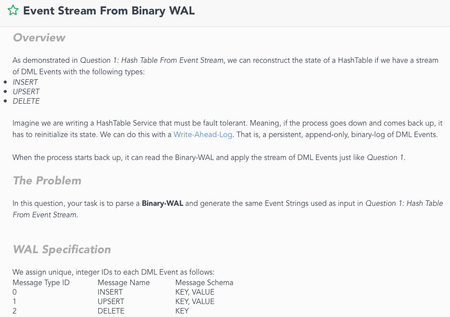Event Stream From Binary WAL Overview As | Chegg.com