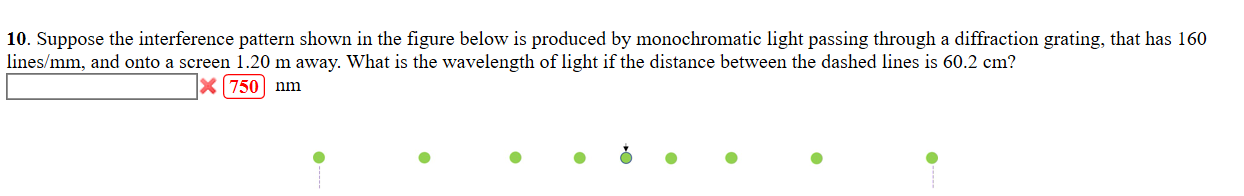 Solved 10. Suppose the interference pattern shown in the | Chegg.com