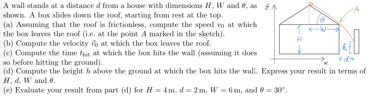 Solved A wall stands at a distance d from a house with | Chegg.com