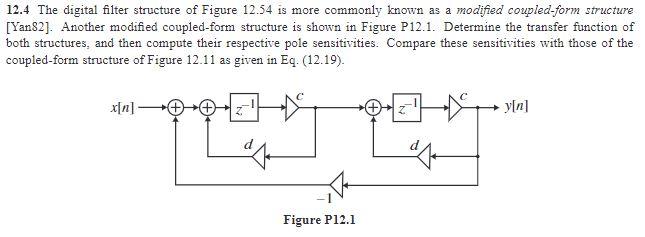 Solved 12.4 The digital filter structure of Figure 12.54 is | Chegg.com