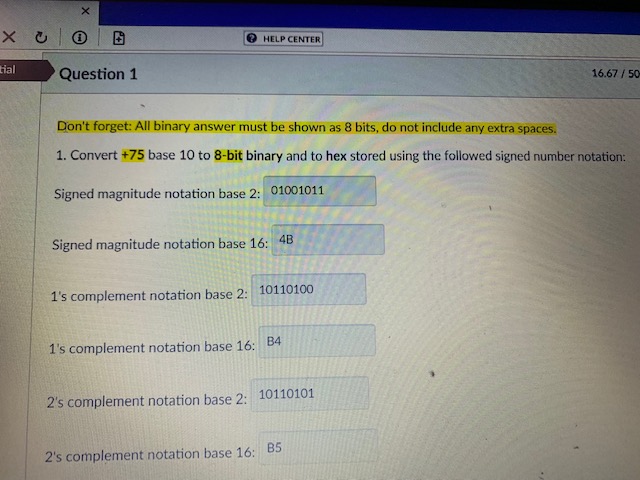 Solved Don't forget: All binary answer must be shown as 8 | Chegg.com