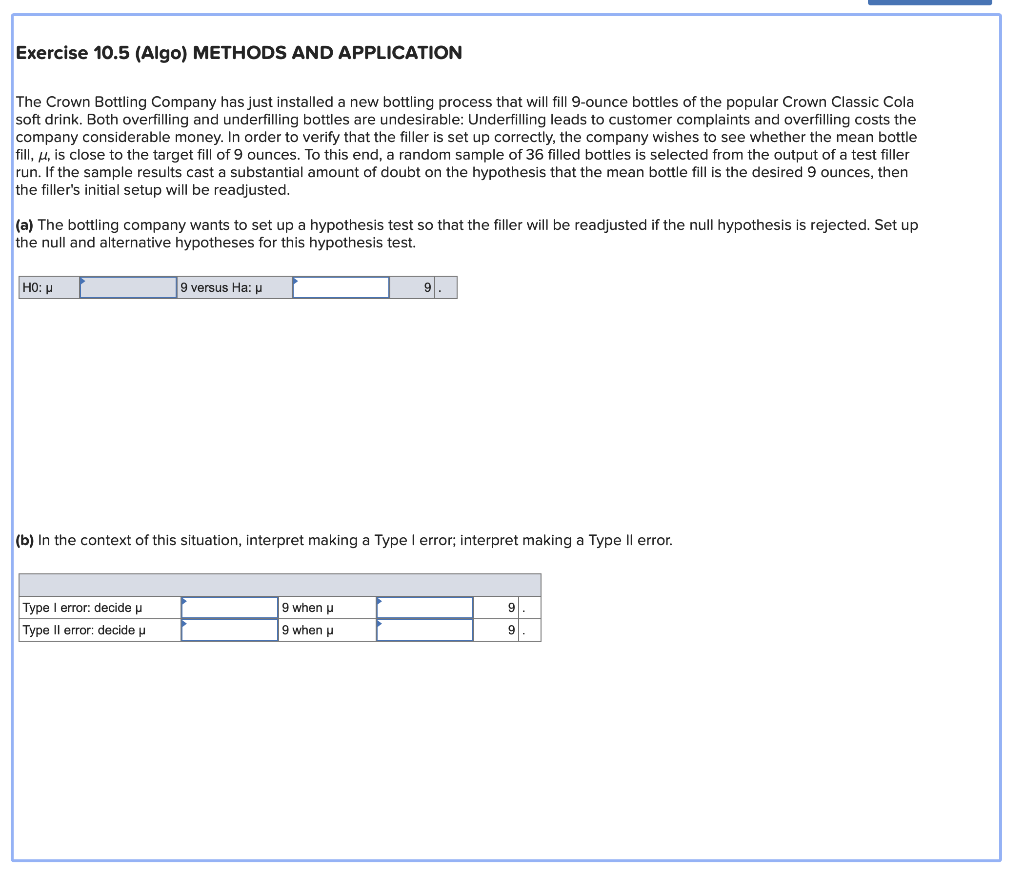Solved Exercise 10.5 (Algo) METHODS AND APPLICATION The | Chegg.com