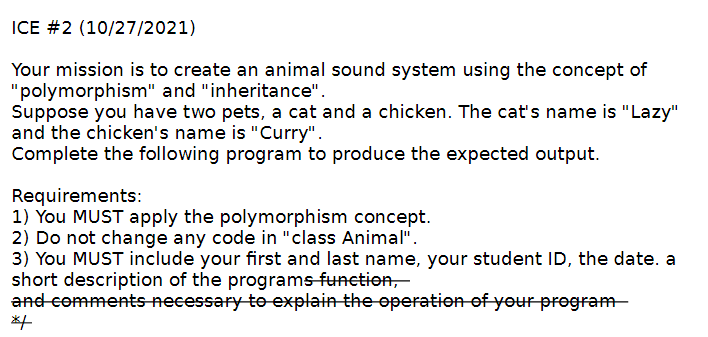 Solved ICE #2 (10/27/2021) Your mission is to create an | Chegg.com