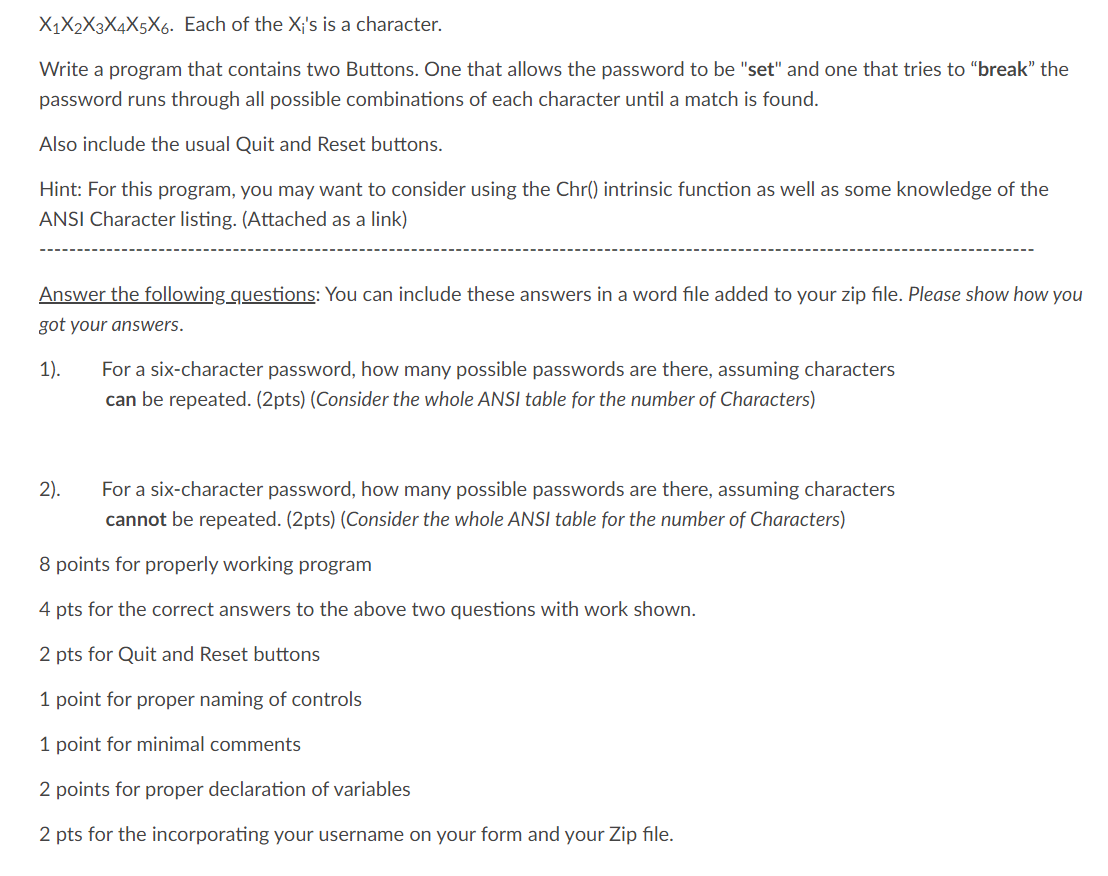 APPENDIX A ANSI VALUES Character (null) ANSI Value | Chegg.com