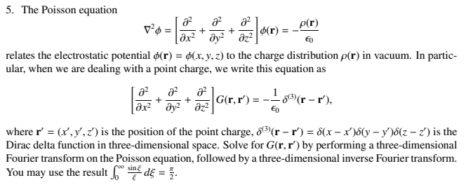 Solved 5. The Poisson equation | Chegg.com