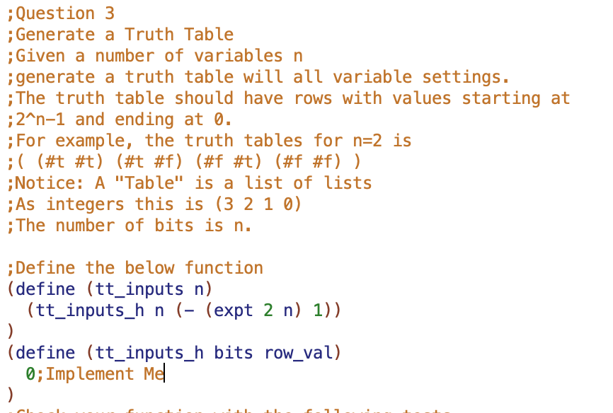 Question 3 Generate Truth Table Given Number Variables N Generate Truth Table Variable Set 