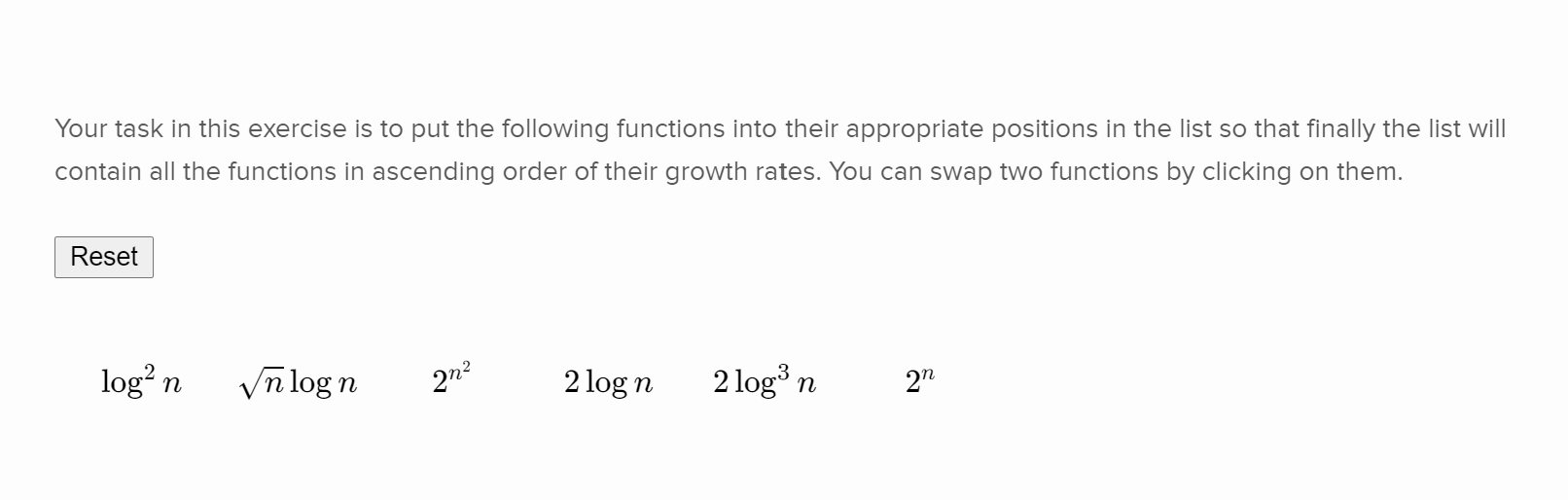 Solved Your task in this exercise is to put the following | Chegg.com