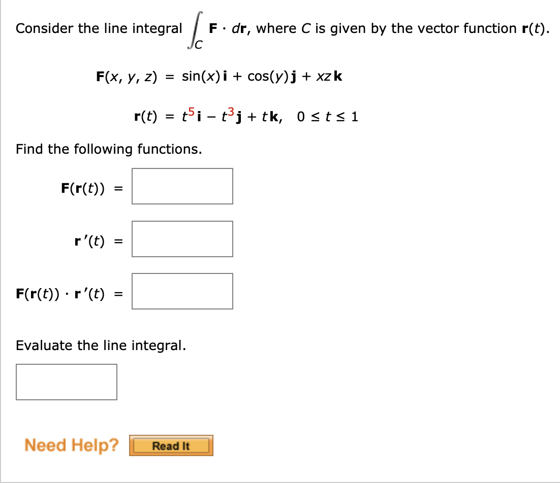 Solved Consider the line integral ∫CF⋅dr, where C is given | Chegg.com