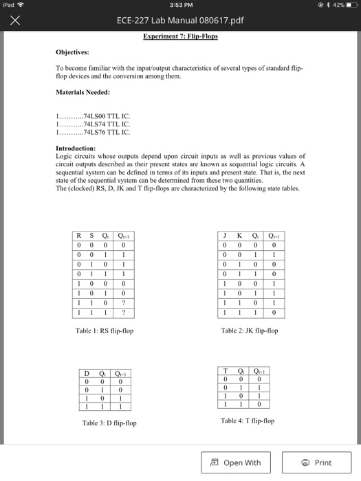 Solved 3:53 PM ECE-227 Lab Manual 080617.pdf periment 7: | Chegg.com