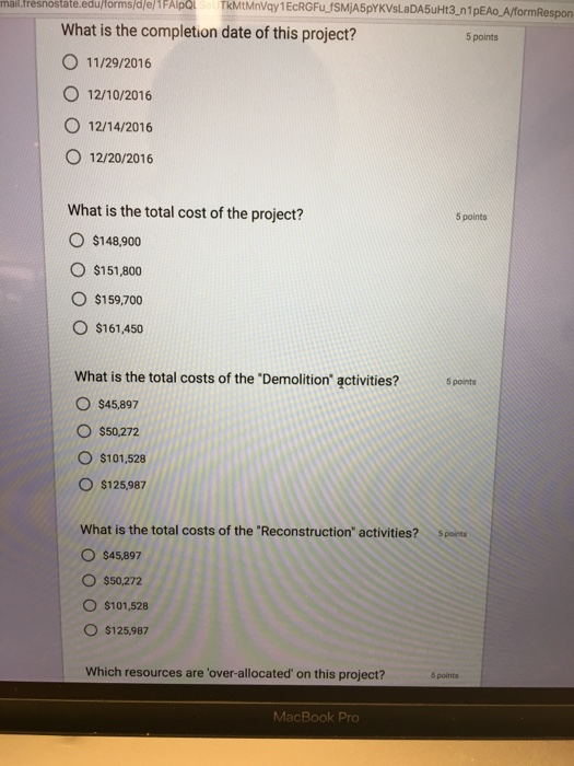 Solved Microsoft Project Schedule 2 Create a schedule using | Chegg.com