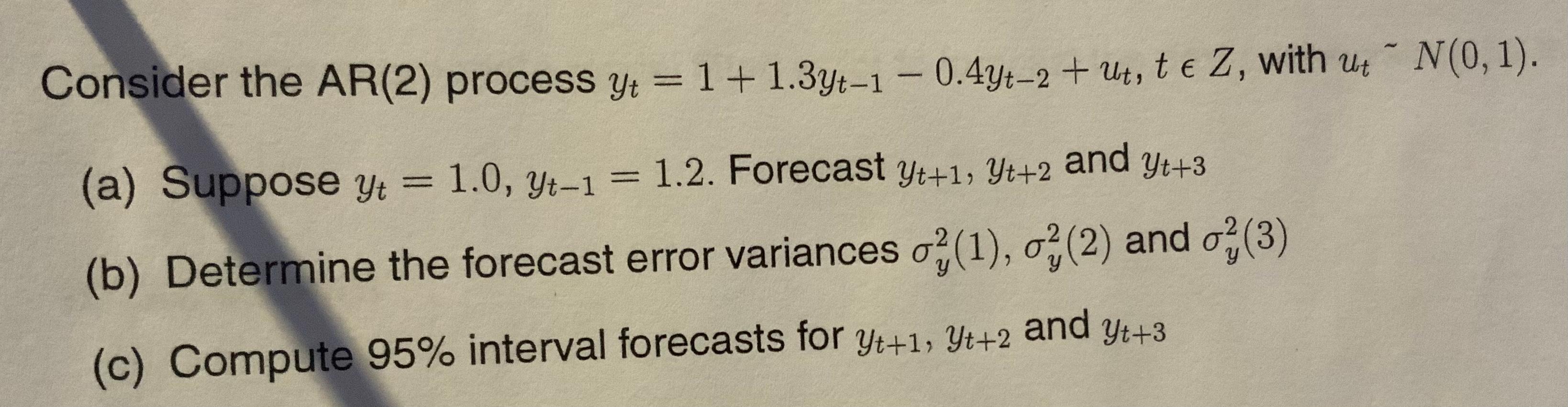 Solved Consider the AR(2) process | Chegg.com