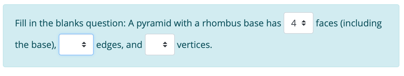Solved Fill in the blanks question: A pyramid with a rhombus | Chegg.com