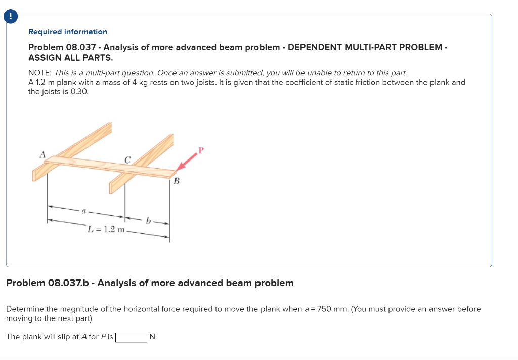 Solved Problem 08.037 - Analysis of more advanced beam | Chegg.com