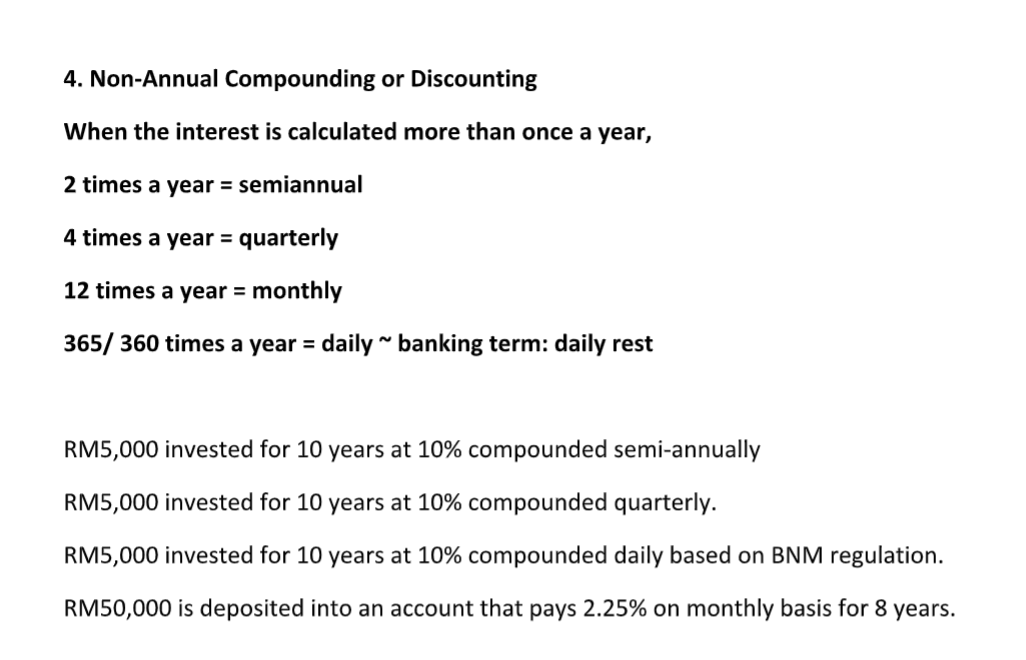 Solved 4. Non-Annual Compounding or Discounting When the | Chegg.com