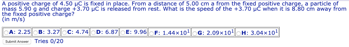 Solved A positive charge of 4.50 C is fixed in place. From a | Chegg.com