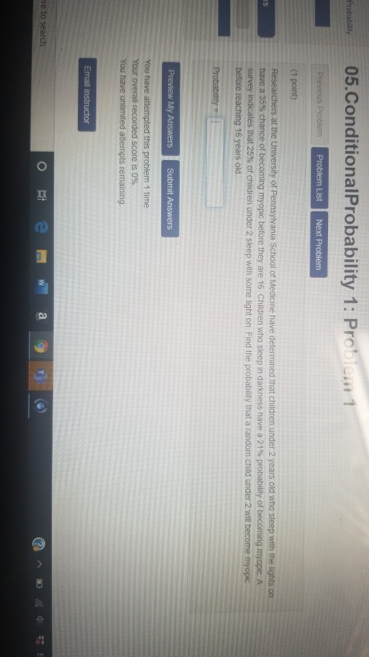 Solved Probability 05.ConditionalProbability 1: Problem 11 | Chegg.com