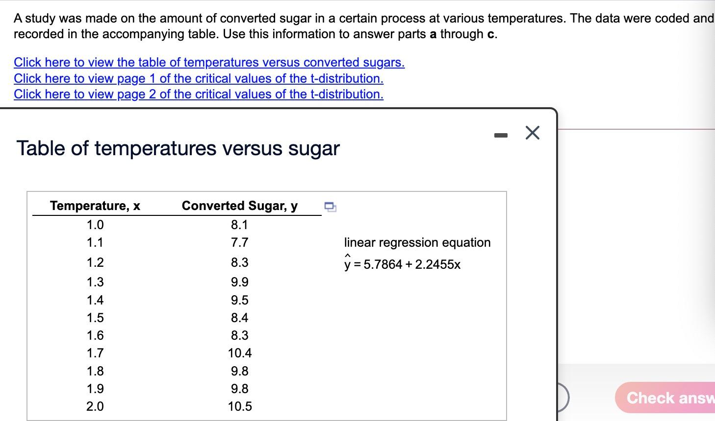 Solved A study was made on the amount of converted sugar in | Chegg.com